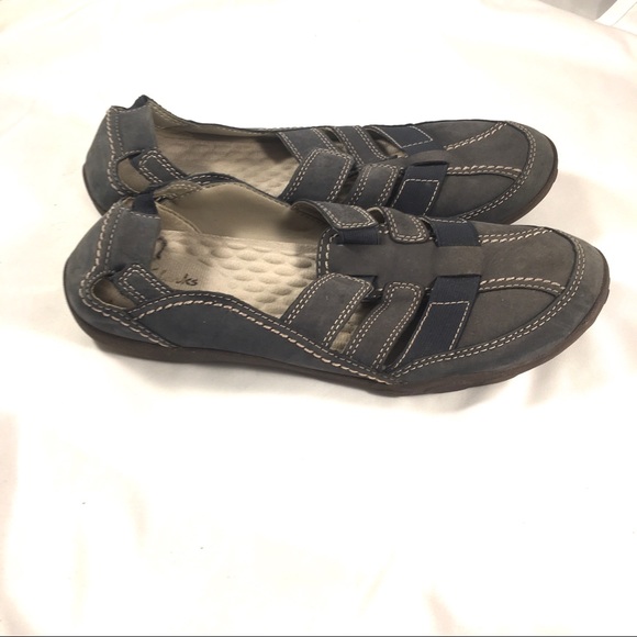 Clarks | Shoes | Clarks Blue Comfortable Slip On Sandal Size | Poshmark